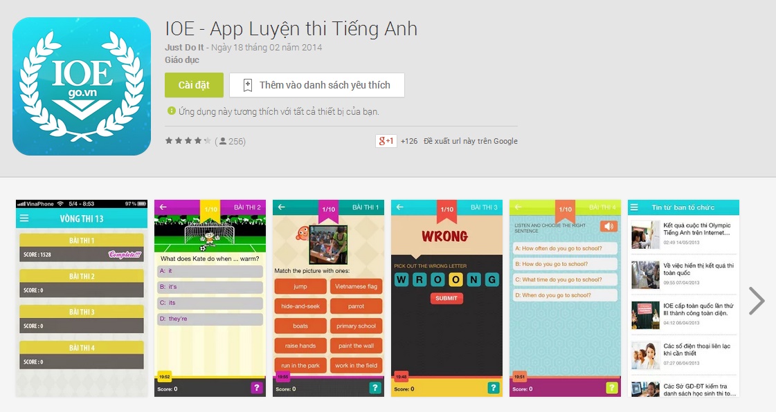 Ứng dụng luyện thi tiếng Anh IOE trên di động đạt gần 100 000 lượt tải
