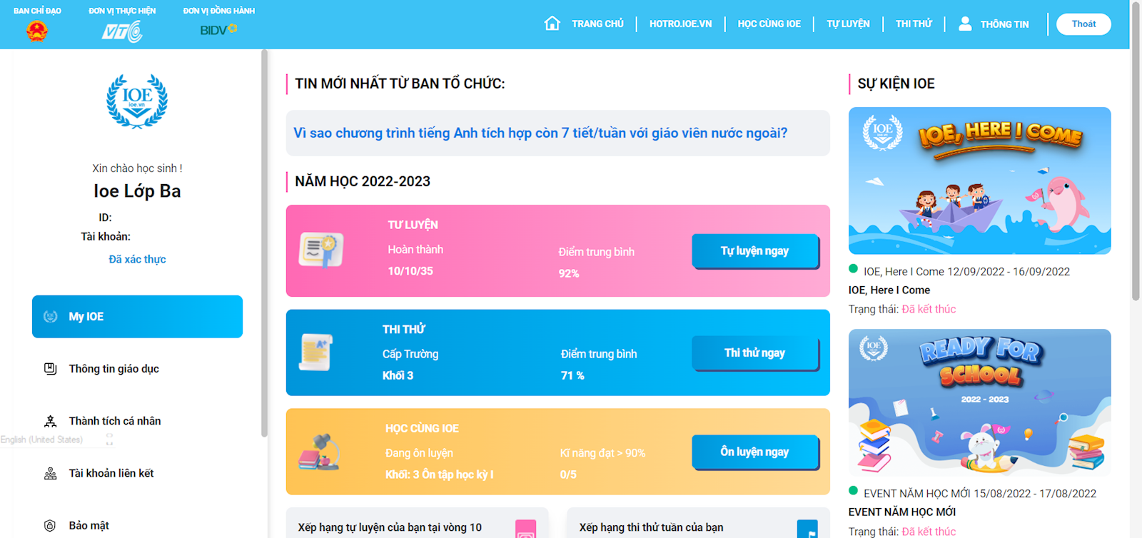 Tính năng MyIOE - Tối ưu quá trình học tập trên IOE